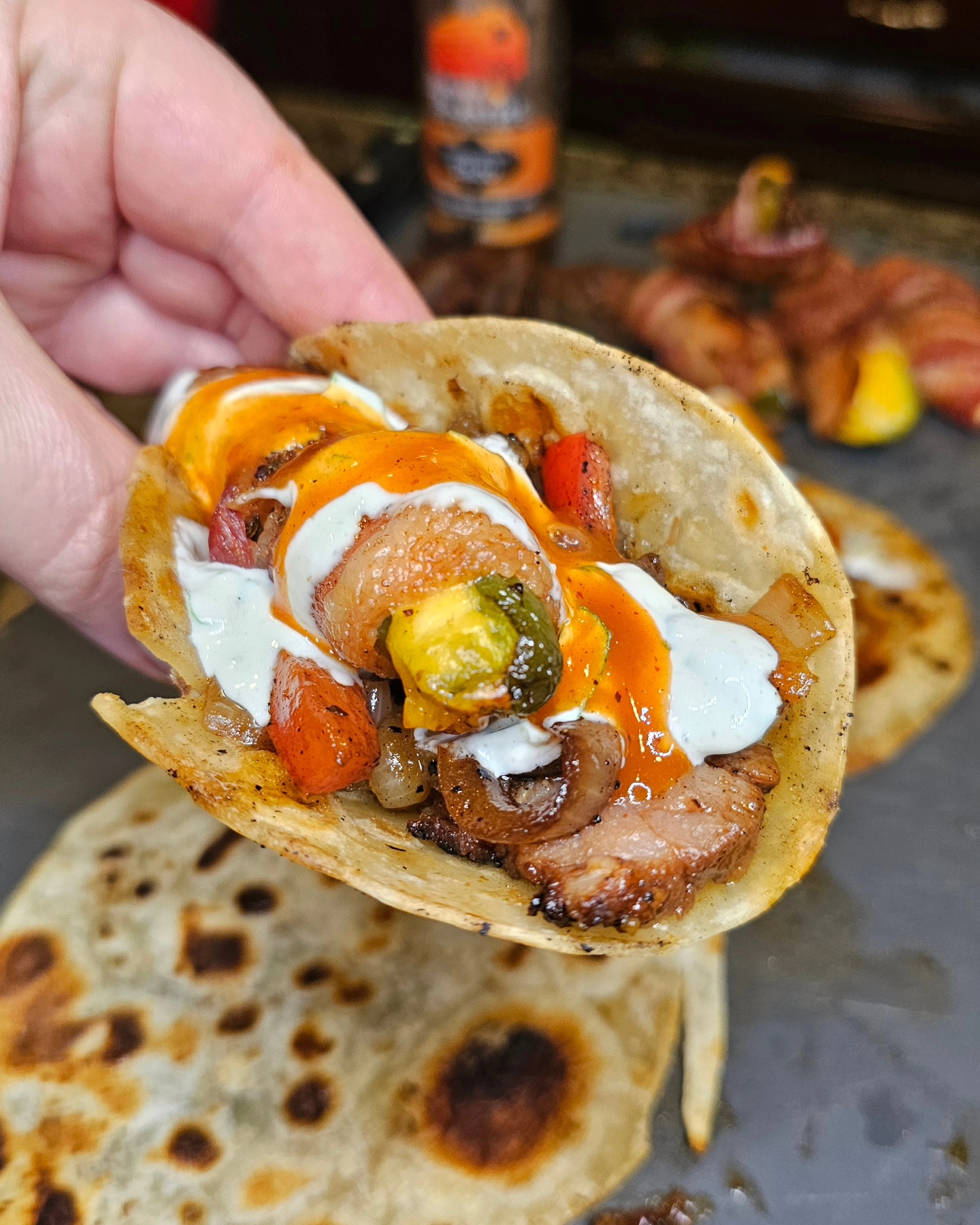 TACO DAY 1655 – BACON WRAPPED JALAPENO & TRITIP TACOS – TACOSLAYERS.COM